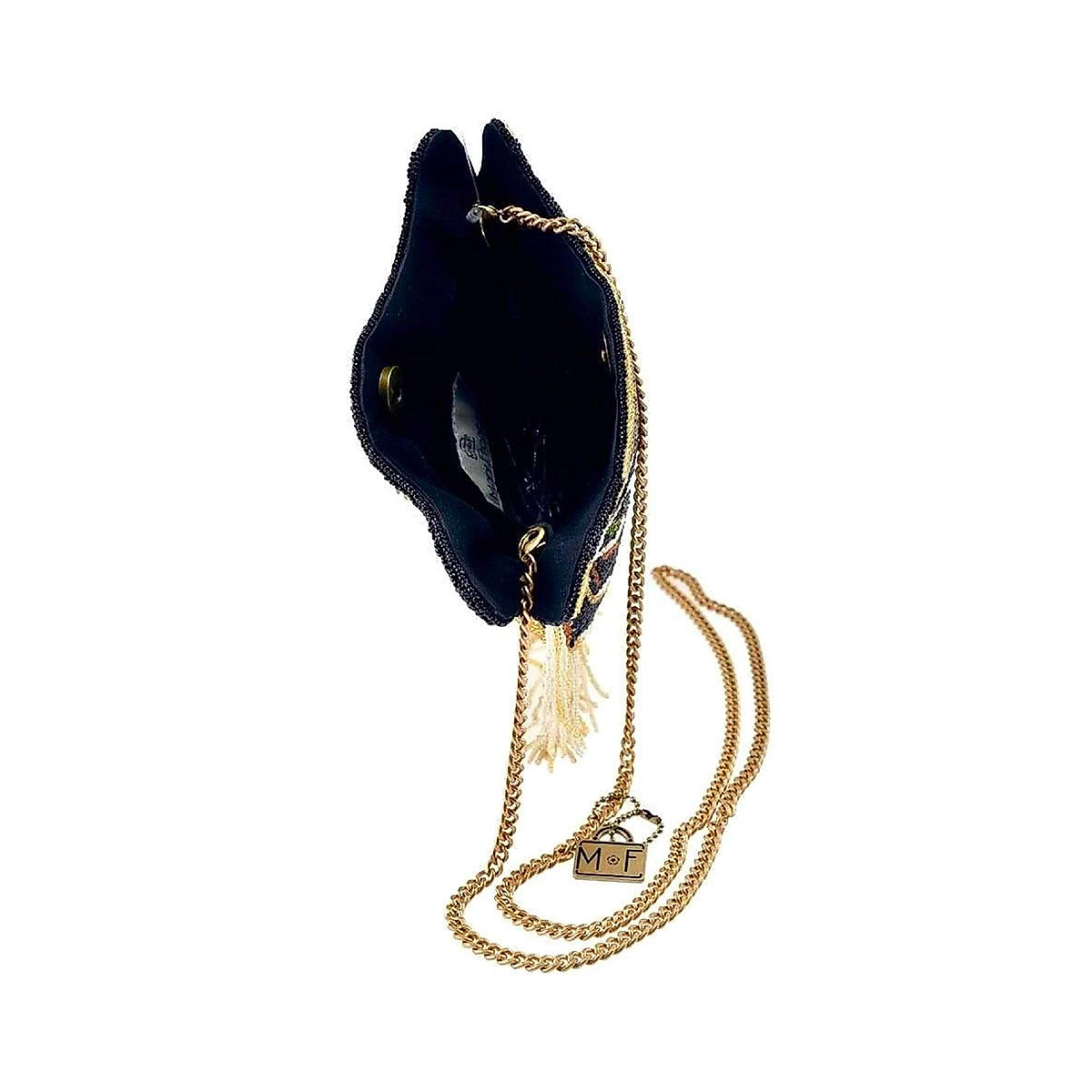 Mary Frances Accessories – Crossbody Handbag – Rajah Tiger Beaded Purse for Women – 8 in. x 0.5 in. x 8 in