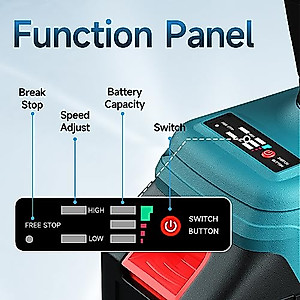 1/2 inch Cordless Impact Wrench, Torque 258ft-lbs(350N.m), 3500 RPM, 21V Electric Brushless Power Impact Gun for Lug Nuts with 2.0Ah Battery, 1/4 inch Impact Driver, Charger & Kit Case (4000mAh)