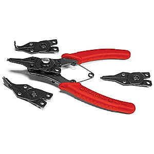 Performance Tool W1159 5-Piece Interchangeable Jaw Snap Ring Plier Set, Straight, 45 degree & 90 Degree