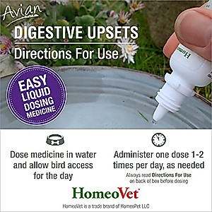 HomeoPet Avian Digestive Upsets, Healthy Digestive Support for Poultry and Pet Birds, 15 Milliliters