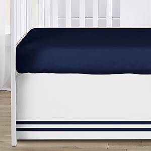 Sweet Jojo Designs Nautical Anchor Baby Boy or Girl Nursery Crib Bedding Set - 4 pieces - Navy Blue and White Gender Neutral