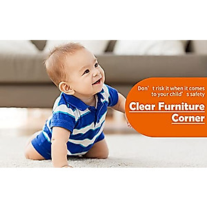 Clear Corner Guards PVC Table Corner Protectors,Clear Edge Bumpers,High Resistant Adhesive Gel,Corner Protector for Baby,Kids,Furniture,Cabinet,Glass,Coffee Table (12 Fillet)