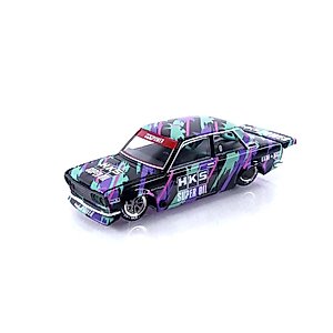 Datsun 510 Pro Street HKS V1 Black Green Limited Edition 1/64 Diecast Model Car Kaido House KHMG068