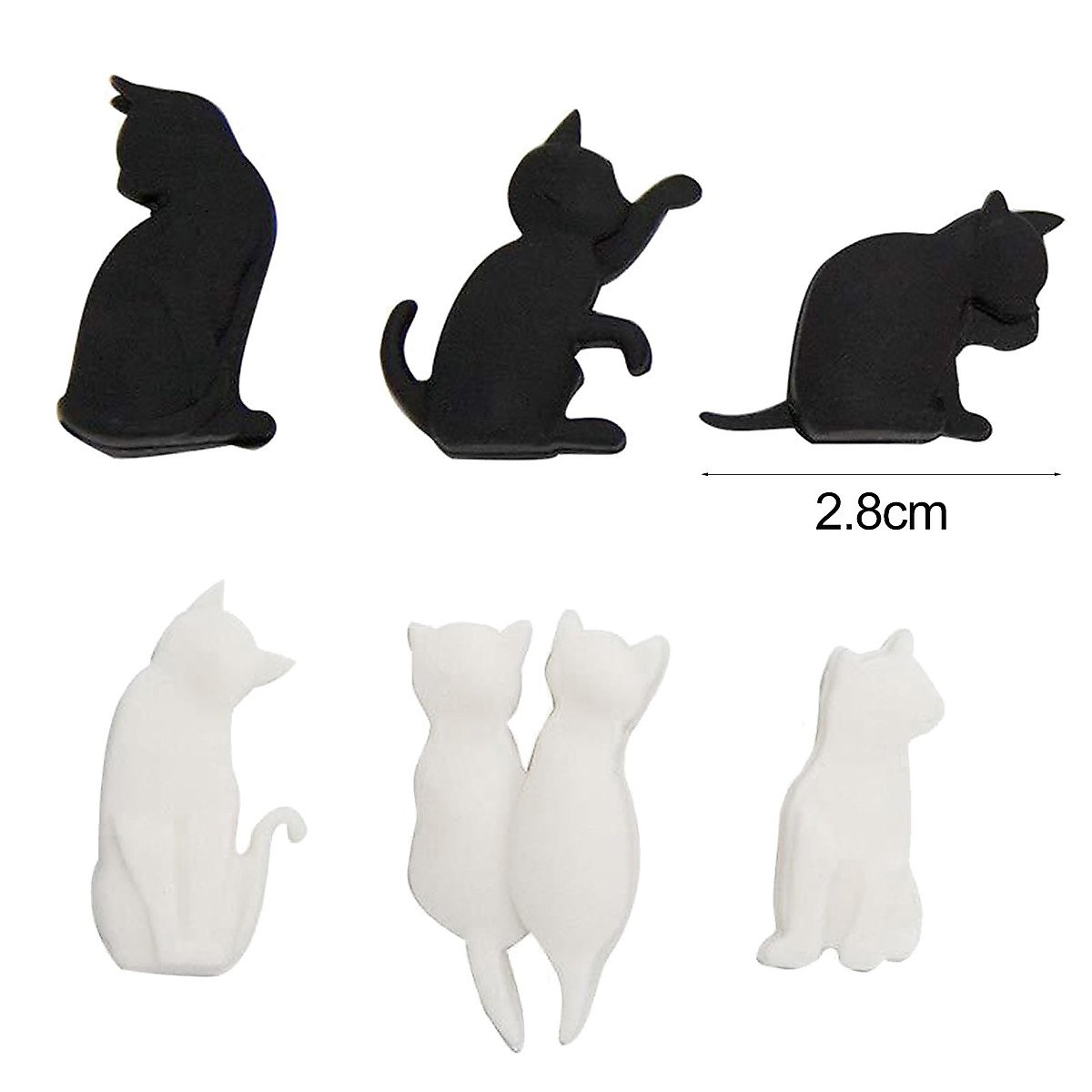 Libcflcc Heat-Resistant Silicone Tea Bag Clips Set of 6 Cartoon Cat-Shaped Reusable Holders for Bags Drink Markers Food 6pcs