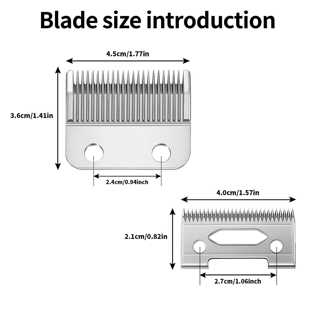 Roziapro Replacement Blade for Hair Clipper Detachable Trimmer Blades Wide Senior Clipper Blades Adjustable Hair Fade Blades 2-Hole Profession Barber Clippers Replacement Blade Set