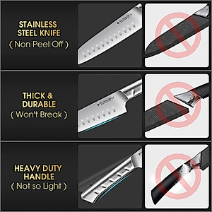 Block Knife Set, 15 PCS German Stainless Steel Sharp Kitchen Knives with Black Acrylic Stand, Professional Chef Knife Set with Steak Knives, Sharpener and Scissors