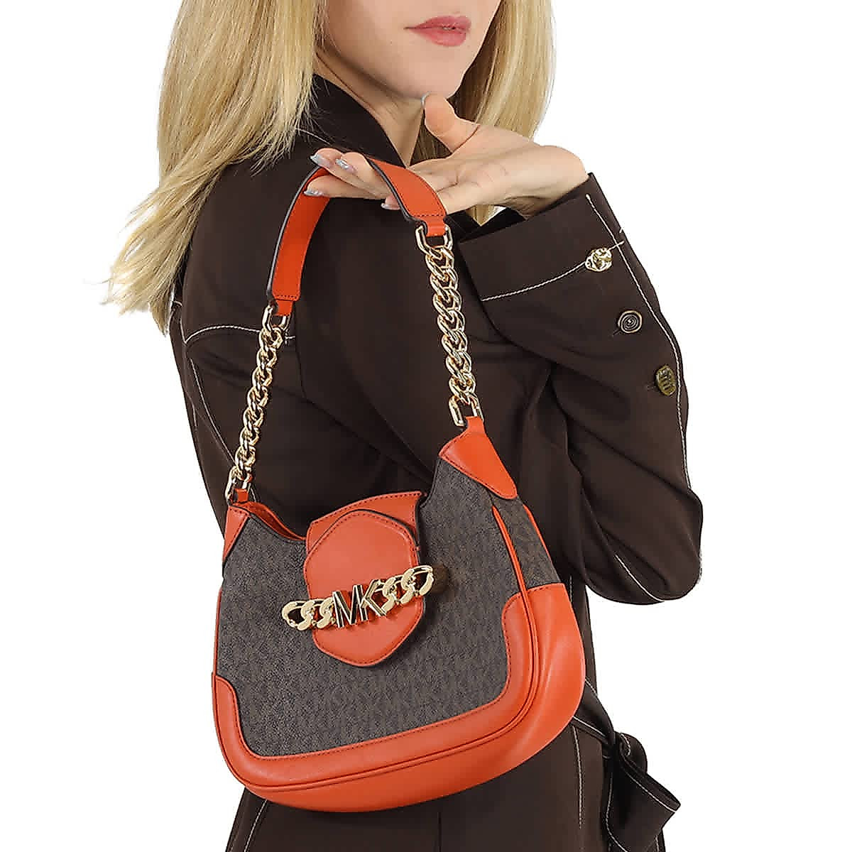 Michael Kors Signature Logo-print Small Hally Shoulder Bag