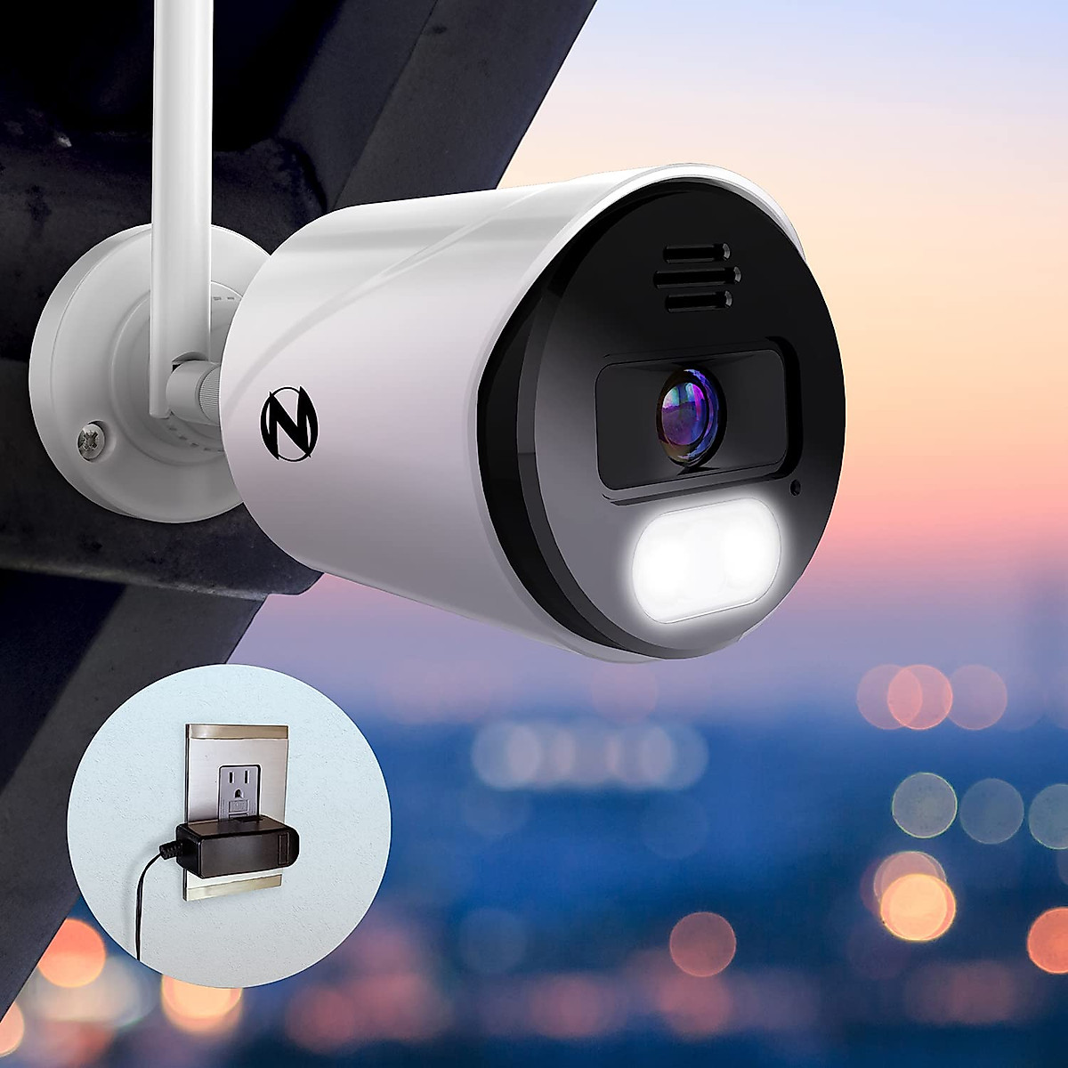 Night Owl Sp, Llc Night Owl Wi-Fi IP 4K HD Indoor/Outdoor Dual Spotlight Cameras with 2-Way Audio, Preset Voice Alerts and Built-in Camera Siren