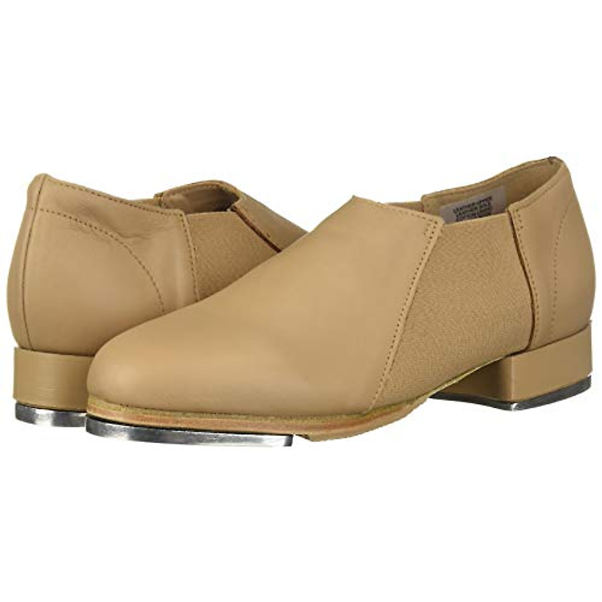 Leo Women's Slip-ON Jazz TAP Dance Shoe, tan, 6.5 Medium US