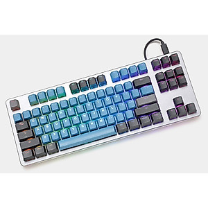 KPREPUBLIC taihao pbt Double Shot keycaps for DIY Gaming Mechanical Keyboard Backlit Caps OEM Profile Light Through Deep Forest Blue Green (D Forest Blue x1)