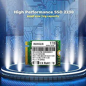 INKKLN 1TB Solid State Drive 3D TLC NAND PCIe Gen 3.0x4 2230 NVMe Internal SSD, Compatible with Steam Deck Microsoft Surface PRO 7+/8, CFE DIY