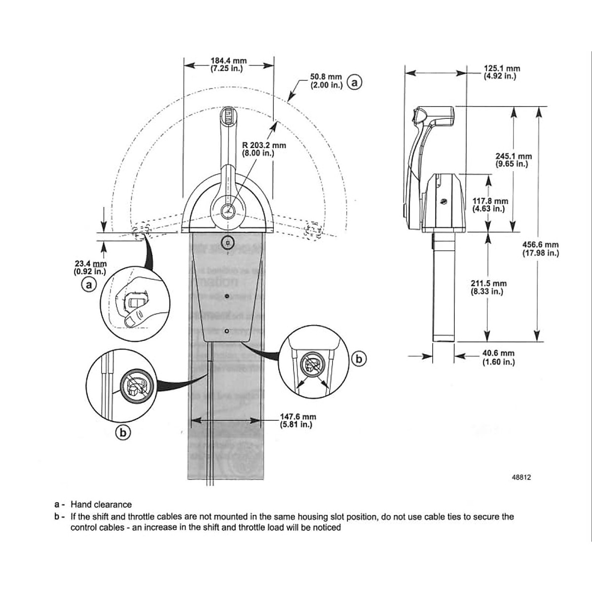 POWEROB TEC Marine Remote Control Box 8M0059686 for Mercury top Mounted Outboard Engine Control