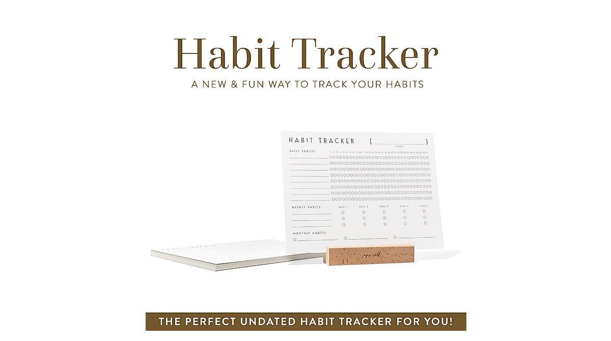 Habit Tracker Calendar with Wood Stand | Achieve Your Goals Daily