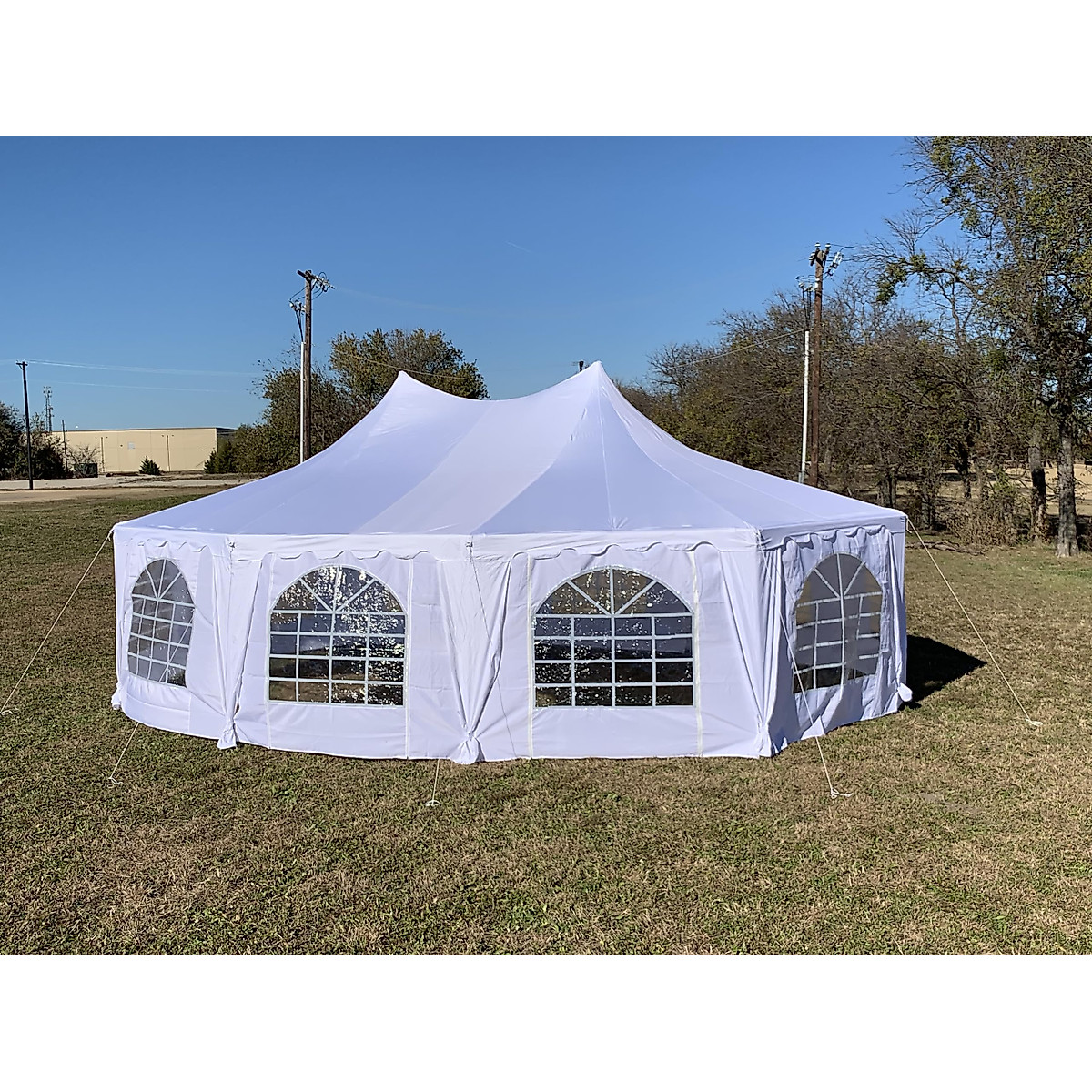 Delta 29'x21' Decagonal Party Tent Canopy, Wedding Tent Gazebo, Heavy Duty Outdoor Event Shelter, Water Resistant, White