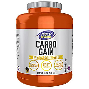 NOW Sports Nutrition, Carbo Gain Powder (Maltodextrin), Rapid Absorption, Energy Production, 8-Pound