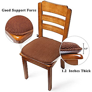 LIUXDIV Indoor Chair Cushions, Chair Pad with Ties, Dining Chair Pads, Non Slip Memory Foam Pad, Chair Cushions for Dining Chairs, Seat Cushions for Kitchen Chairs (Brown)