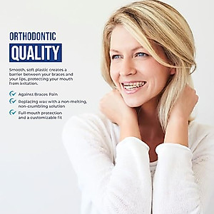 Comfort Cover Braces Guard/Lip and Mouth Protector - Snap on Cover Strip for Braces - Orthodontic/Dental Quality (Clear)