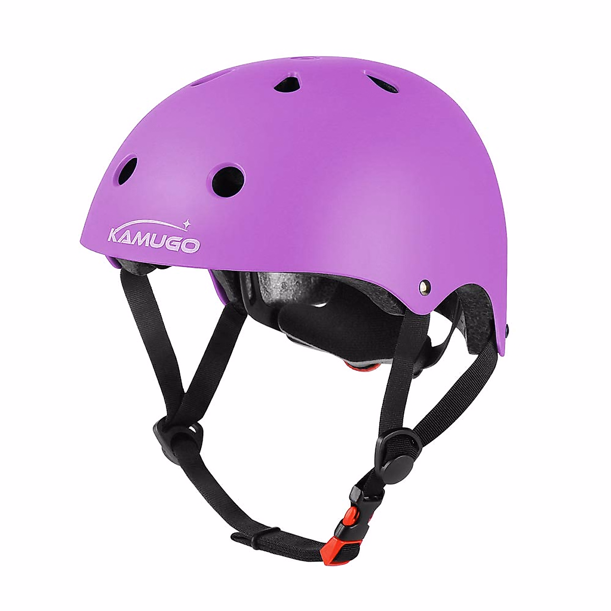 KAMUGO Kids Adjustable Helmet, Suitable for Toddler Kids Ages 8-14 Boys Girls, Multi-Sport Safety Cycling Skating Scooter Helmet (Purple, Medium)