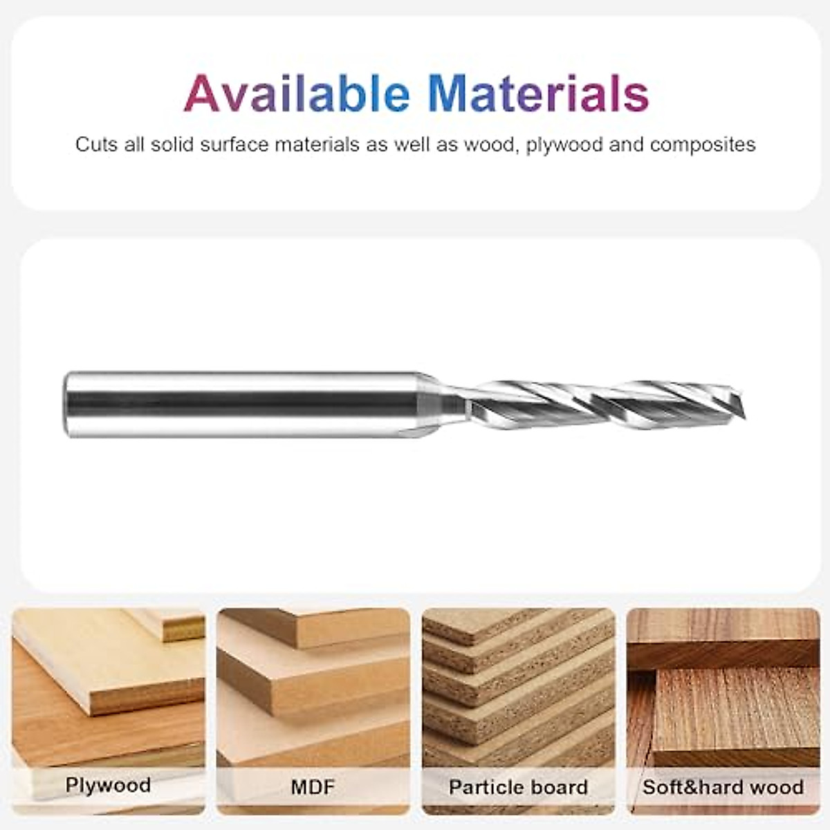 SpeTool Carbide CNC Router Bits 3/16 inch Cutting Diameter Up Cut Router Bit with 1/4 inch Shank Suitable for CNC Engrave Carving