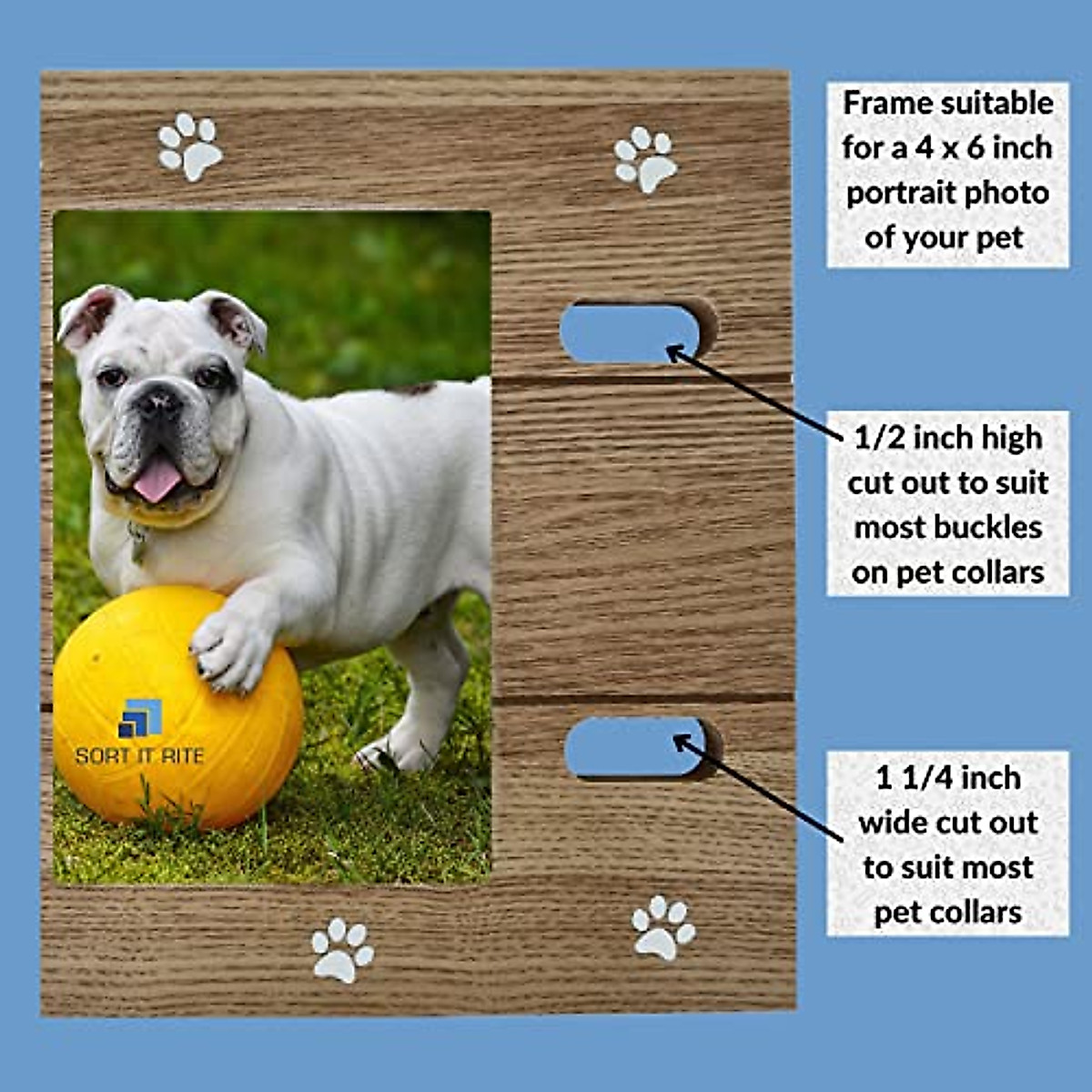 Sort it Rite Dog Memorial Picture Frame - Perfect Loss of Dog Gift, Ideal Pet Memorial Gift for Dogs & Cats, Special Pet Memorial Picture Frame with Heartfelt Quote, Holds 4x6 Photo (Natural)