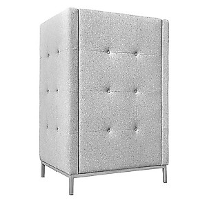 nbf signature series Traffic Modular Seating Lounge Privacy Chair with USB Outlet Ash Grey Fabric Sides/Black Polyurethane Seat