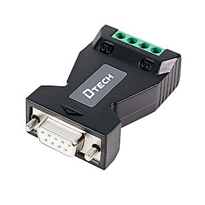 DTECH RS232 to RS485 Converter Serial Adapter with 4 Position Terminal Block for Long Haul Data Communication Supports 600W Anti-Surge