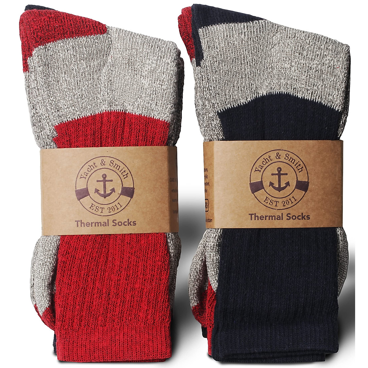 Yacht & Smith 180 Pairs Case of Thermal Socks, Bulk Pack Thick Warm Winter Boot Sock, Extreme Weather