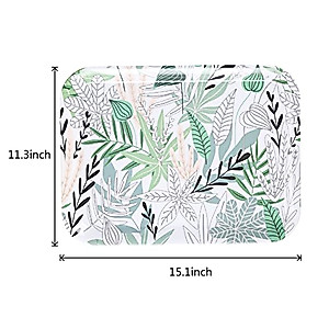 FlosSolis 15.1"x11.3" Serving Tray Set of 2 Leaf Design, Melamine Rectangular Serving Tray/Platters Stackable Sturdy and Easy Clean for Serving Serving Food,Fruit,Desserts,Breakfast,Meals,BPA Free