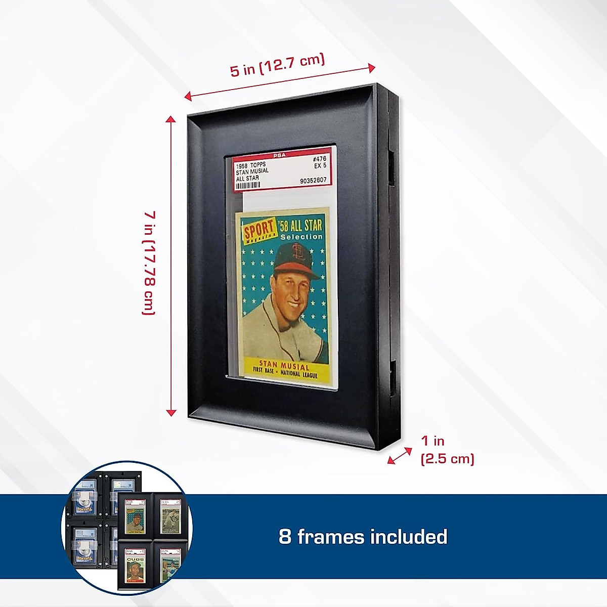 BCW Interlocking Graded Card Frames - Black - Pack of 4 | Interlocking Frames Ideal for Collectibles, Trading Cards, and Memorabilia | Wall Display Frame