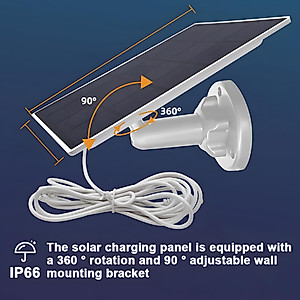 3w Solar Panel Compatible with Google Nest Camera Outdoor & Indoor & 2nd Generation (Battery Version) Cameras, Weather Resistant, Easy Install，IP66 Waterproof，4m Charging Cable (3W one Packed)