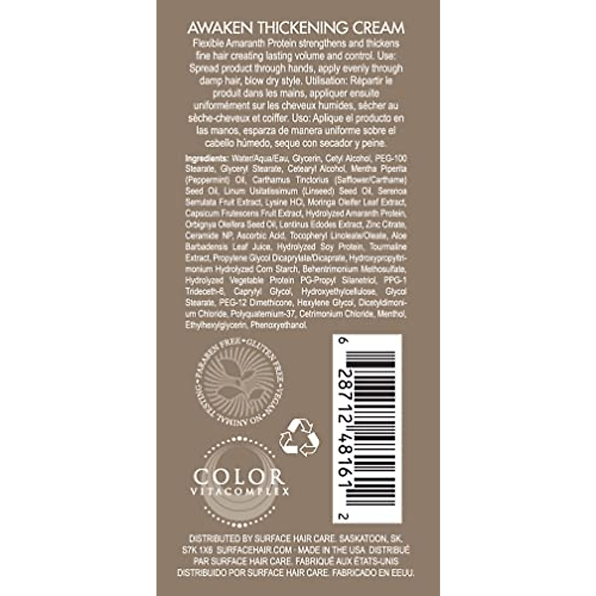 SURFACE Awaken Thickening Cream: Volume, Style, Hold & Strengthen, 3oz