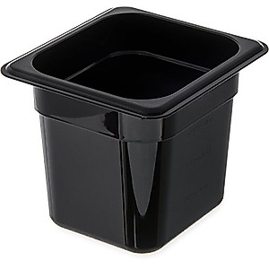 Carlisle FoodService Products Plastic Food Pan 1/6 Size 6 Inches Deep Black (Pack of 6)