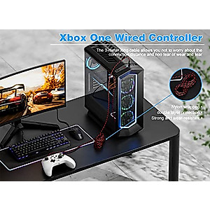 2 Pack Wired Controller Compatible with Xbox One S/X, Xbox Series X/S Windows 10/11 PC Gaming Controller with Audio Jack & Volume Button/Turbo/Macro/Motion Control & Dual Shock (White+Green)