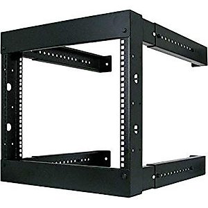 Vertical Cable 6U Open Wall Mount Frame Rack - Adjustable Depth 18"-30"