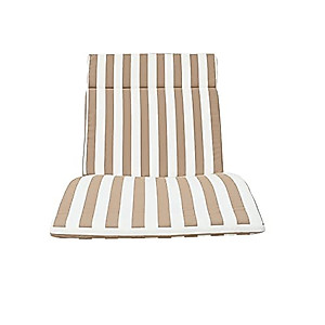 Christopher Knight Home Salem Outdoor Water Resistant Chaise Lounge Cushion, Brown And White Stripes, 79.25" L x 27.50" W x 1.50" H