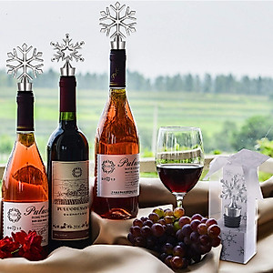 4 Pieces Snowflake Wine Stopper Decorative Christmas Wine Bottle Stopper for Keeping Wine Fresh Holiday Wedding Christmas Party Supplies (Novel Style)