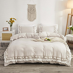 2pcs Twin Duvet Cover Set - Twin XL Comforter Cover with Zipper Closure Convenient for Youth Students in Dormitory Housing & Suite - Durable Bedding Set with Grey Ruffles Chic for Inns Hotels