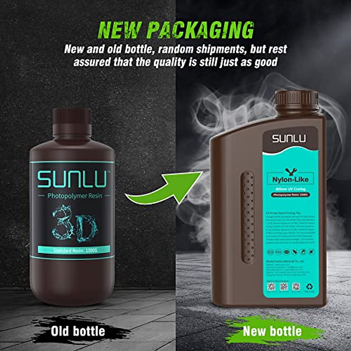 SUNLU 3D Printer Resin, Strong Durable Nylon Like 3D Resin for LCD DLP SLA Resin 3D Printers, 395-405nm UV Light Curing 3D Printing Liquid Photopolymer Resin, Good for Functional Parts, 1000g, Black