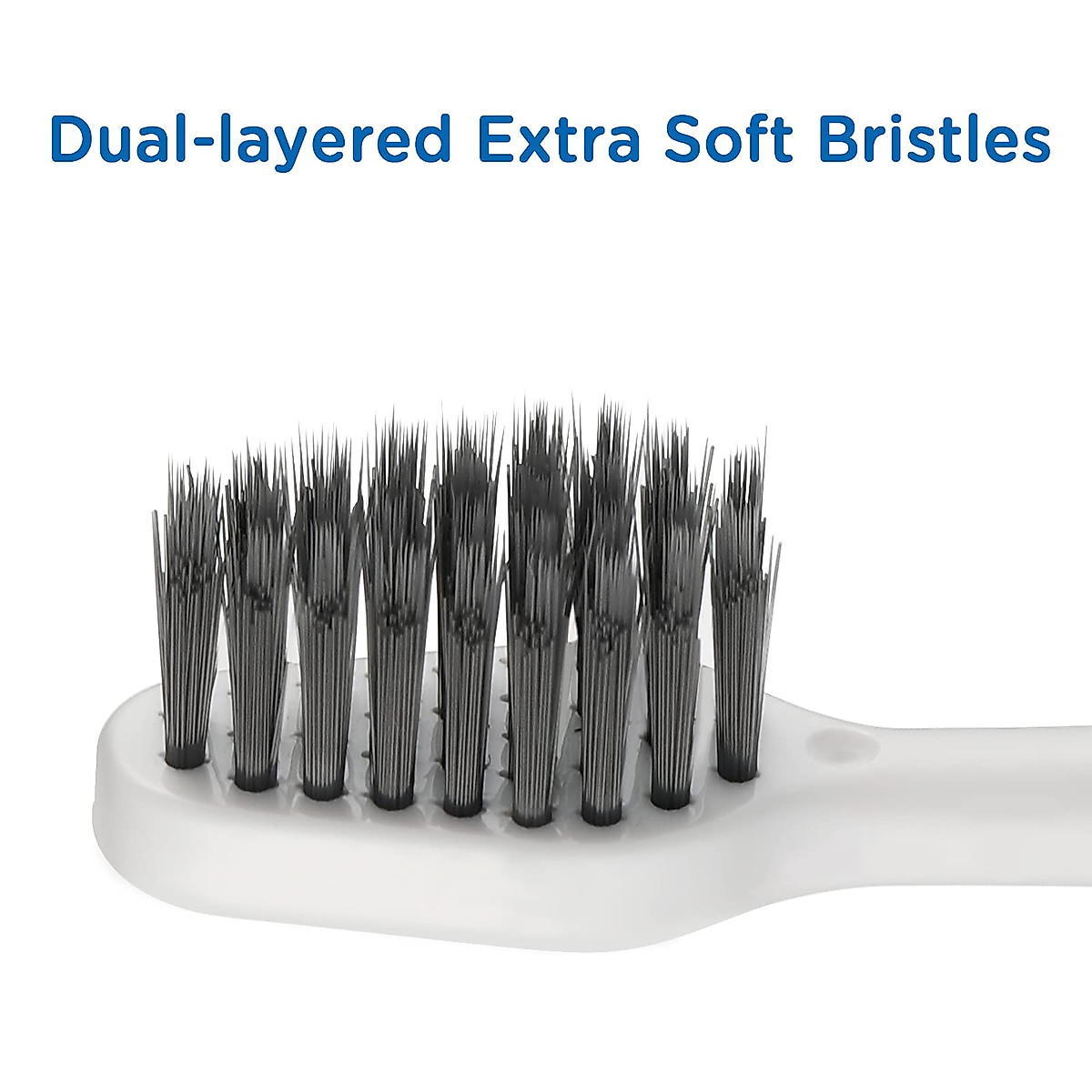 Replacement Toothbrush Heads for Waterpik Complete Care 5.0/9.0 (WP-861/CC-01), Charcoal Extra Soft Bristles, 4 Count, White