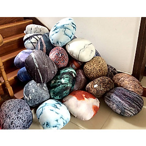 K Kackool 6-Piece Set Parlor Floor Cushion Cover Big pebbles Cushioncover Pillowcase With Colored Stones Kids Room Rock Toy Storage Pillow Case (random combination)