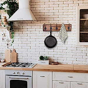 Matching Wall Mounted Coat Hooks Set - Beautiful Entryway Shelf and Coat Rack with Hooks, 24" | Solid Pine Wood | Perfect Touch for Your Bathroom, Kitchen, Mudroom | Rustic Brown