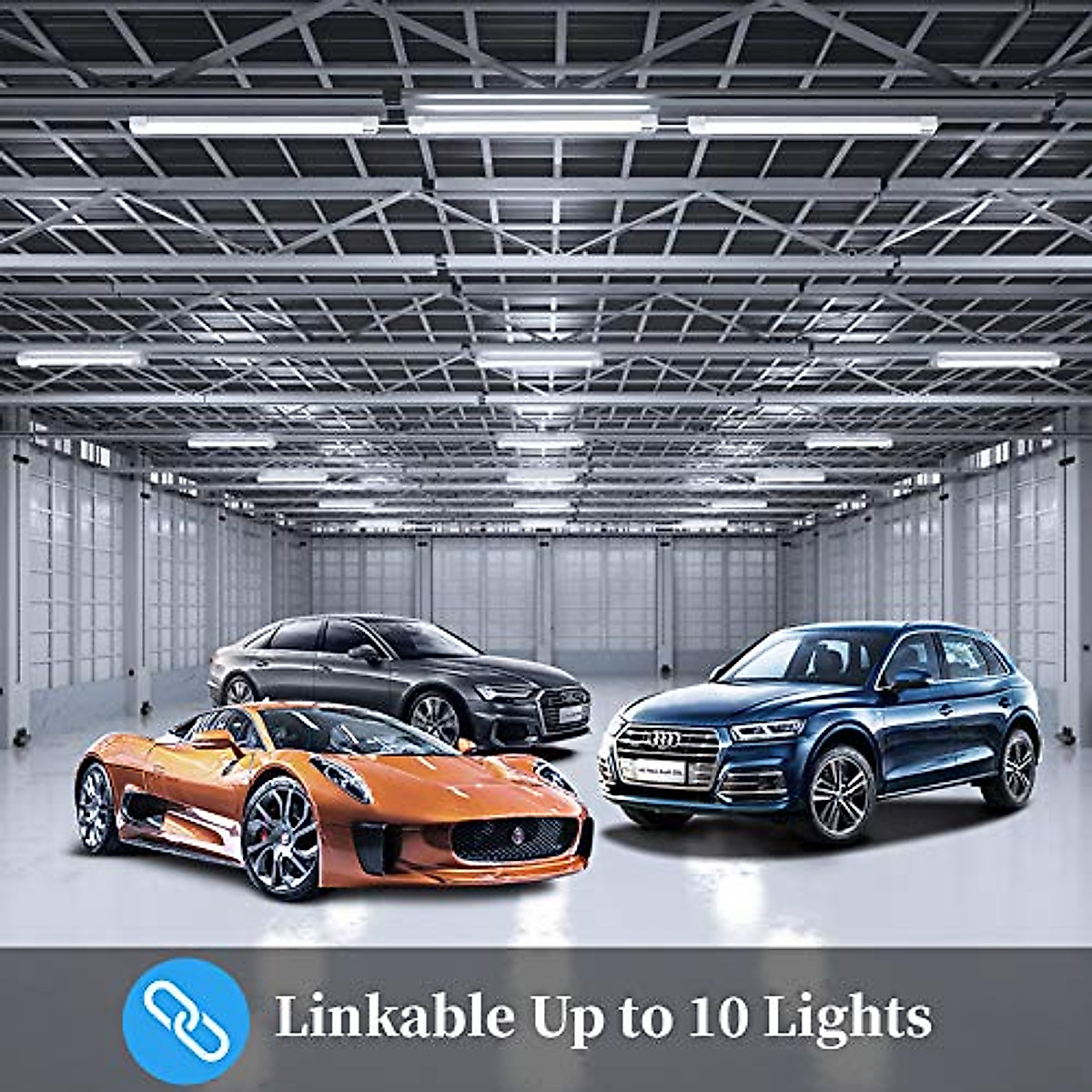 Led Shop Lights for Garage 4 Foot with Plug Led Ceiling Light 36W 4Ft 2 Pack 5000K Super Bright Wall Lights IP66 Waterproof Led Light for Garage, Workbench, Hallway, Closet
