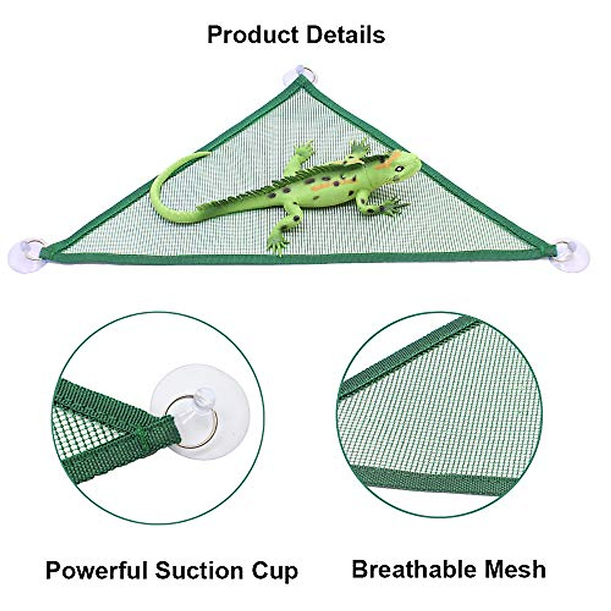 ADOGGYGO Bearded Dragon Lizard Hammock Reptile Hammock Lounger Ladder Bearded Dragon Hammock Accessories for Bearded Dragons Geckos Lizards Reptile (Green)