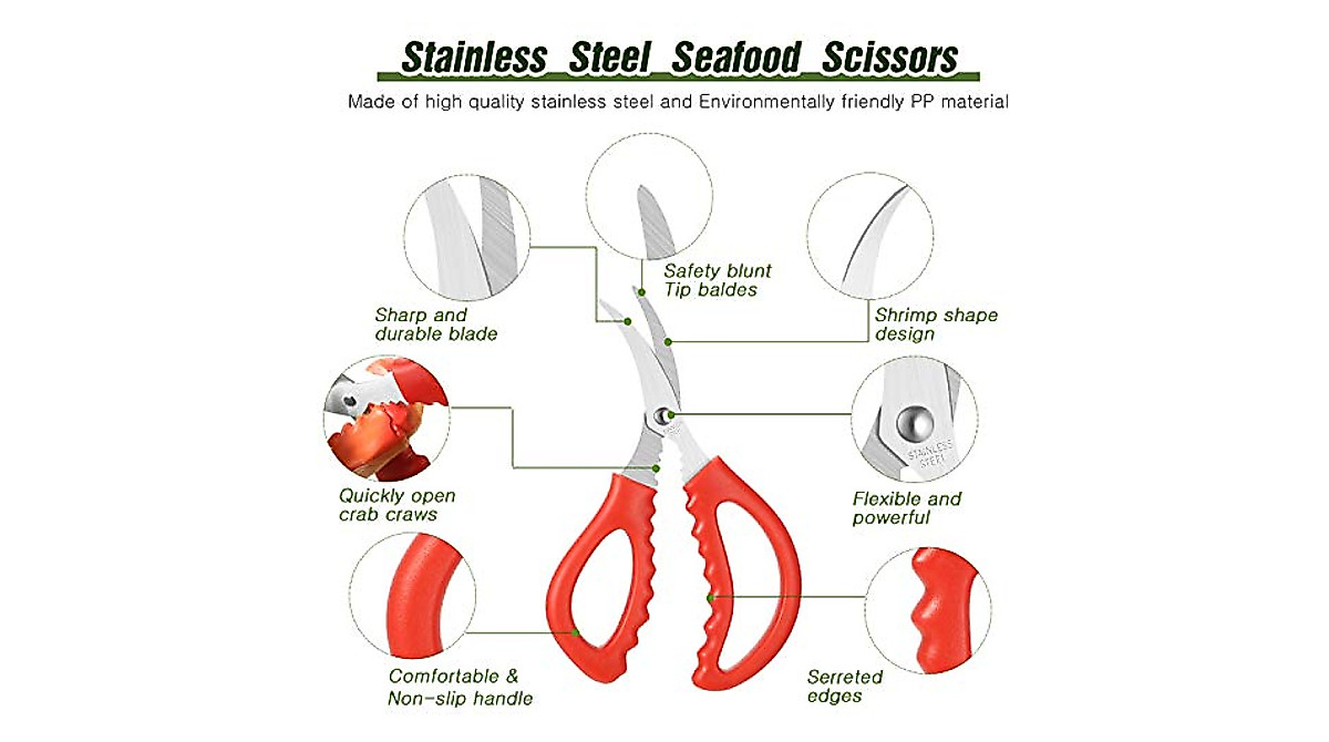 Kitchen Seafood Scissors Multifunctional Stainless Steel Shears Seafood ...