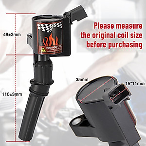 CarBole High Performance Coil Pack For F150 F250 F350 5.4L 4.6L V8 DG508, Ignition Coil For 1997-2014 Ford Crown Victoria E150 E250 Expedition Mustang Lincoln (Pack of 8pcs)