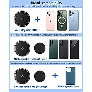 KOWUSU 15W Compatible for MagSafe Car Mount Charger, Magnetic Wireless Car Charger, Fast Charging Auto-Alignment Air Vent Phone Holder for iPhone 14/13/12/Pro/Max/Mini/MagSafe Case