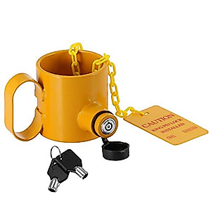 BOYISEN 5th Wheel King Pin Lock Solid Steel Anti Theft for RVs, Container Trailers and Campers with Handles Warning Tag