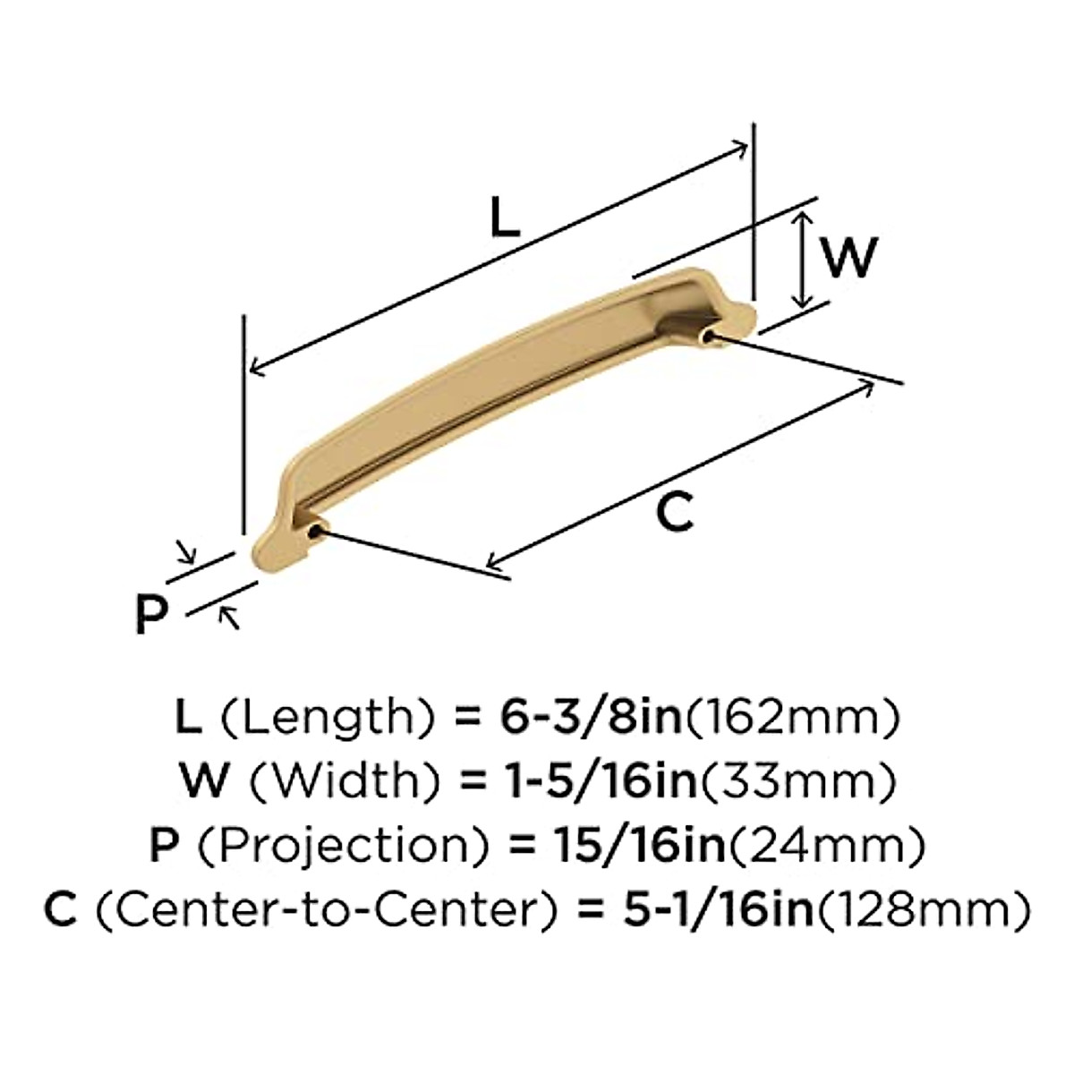 Amerock | Cabinet Cup Pull | Champagne Bronze | 5-1/16 inch (128 mm) Center-to-Center | Stature | 1 Pack | Drawer Pull | Cabinet Handle | Cabinet Hardware