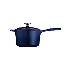 Tramontina Covered Sauce Pan Enameled Cast Iron 2.5-Quart, Gradated Cobalt, 80131/070DS