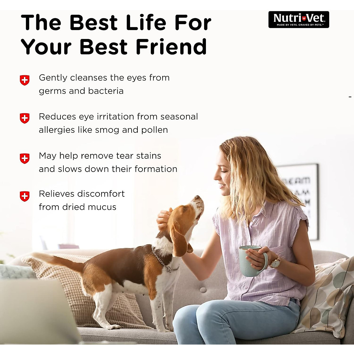 Nutri-Vet Wellness Eye Rinse Liquid for Dogs [Set of 2]